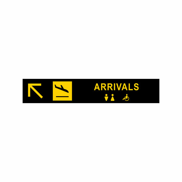 Diagonal Arrow Arrivals Sign Wallpaper for Commercial Decor, Size ( 30 ...