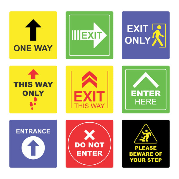 Directional Flow and Safety Signage Wallpaper - One Way, Exit, Entranc ...